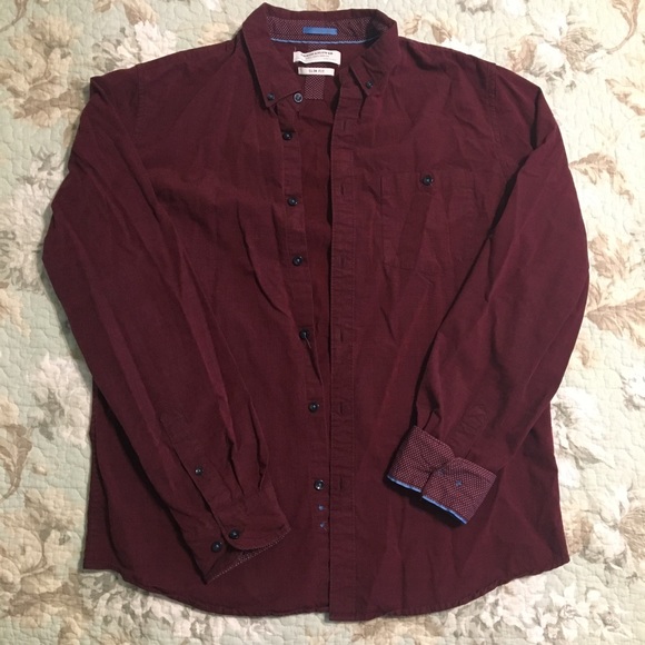 Shirts | Button Down Long Sleeve Maroon | Poshmark